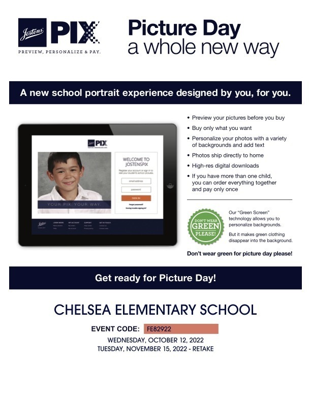 Picture Day Information | Chelsea Elementary School